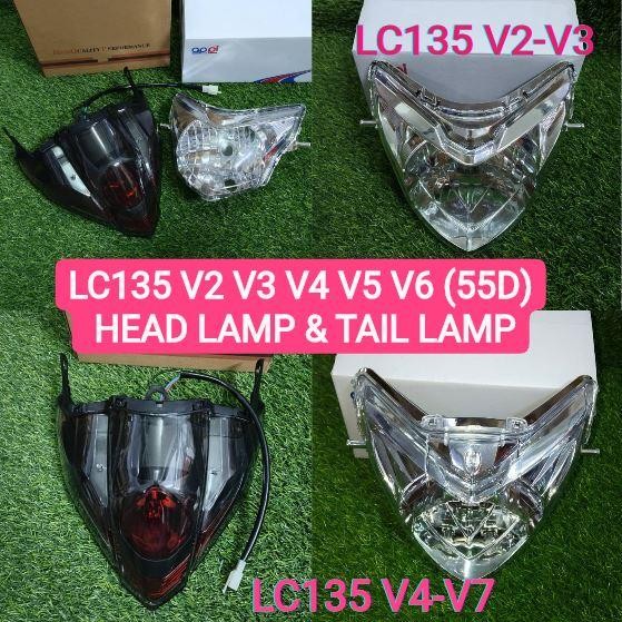 YAMAHA LC135 V2 V3 V4 V5 V6 (55D) HEAD LAMP & TAIL LAMP / LAMPU DEPAN ...
