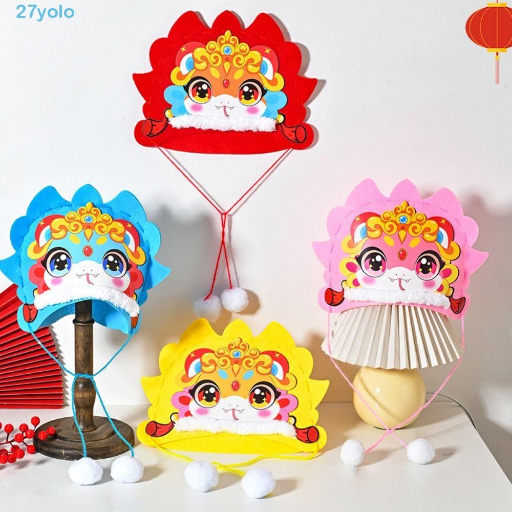 YOLO Chinese New Year Hat, Hand Assembly Chinese Style Cartoon Snake ...