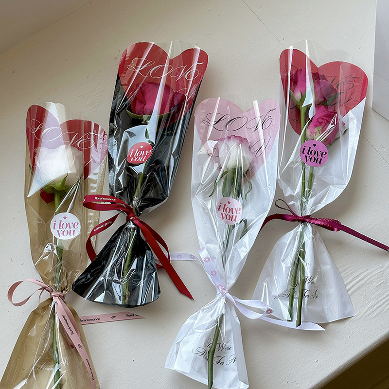 20PCS/Pack Rose Sleeves Flower Wrapping Bag Bouquet Packaging Bags ...