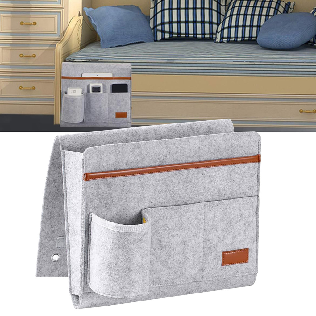 New Felt Bedside Storage Bag Organizer Bed Desk Bag Sofa TV Remote ...