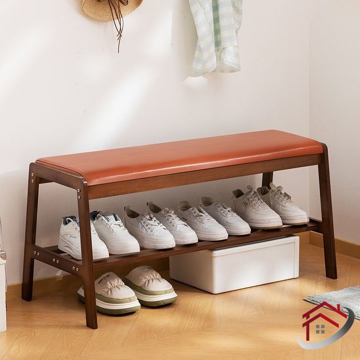 Entrance Shoe Bench Brown/White/Green Shoe Changing Bench Bamboo Shoe ...