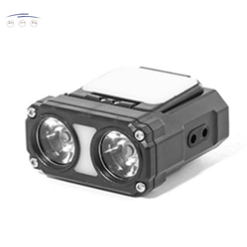 Dual Beam Hat Clip Cap Light Mini LED Headlamp Sensor Headlight USB ...