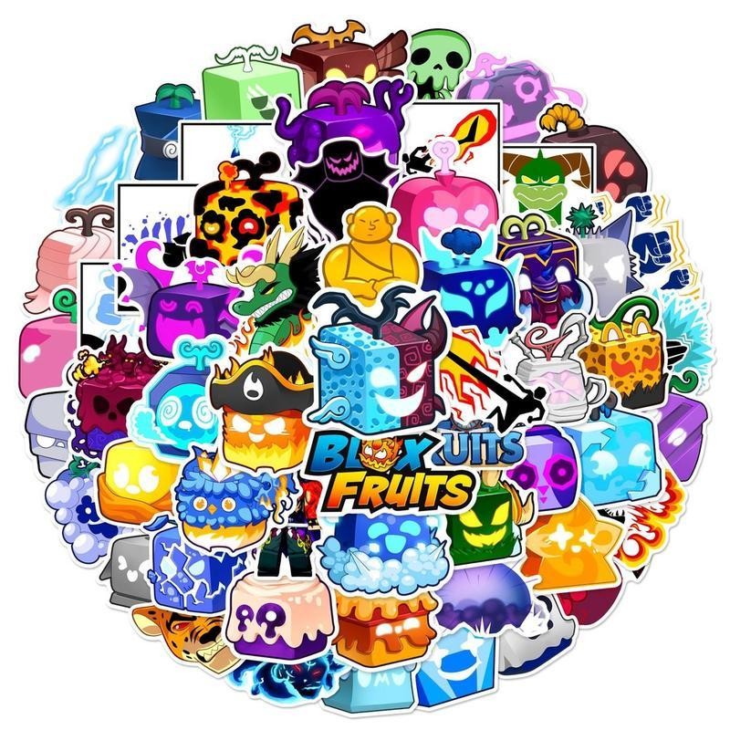 60PCS Roblox Game Blox Fruits Waterproof Graffiti Stickers for Helmet ...