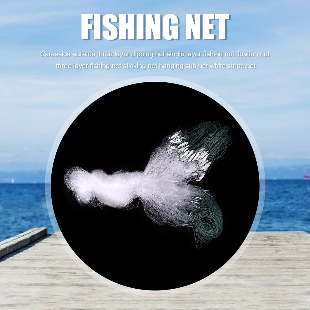 Nylon Fishing Net Fish Mesh Trap Three Layer Monofilament Gill Nets ...