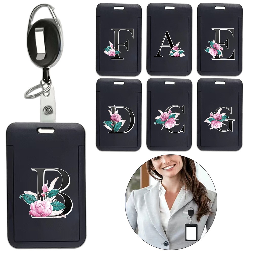 Employee Id Badge Holder Pvc Case Lanyard/Job Name Tag Leather Case ...