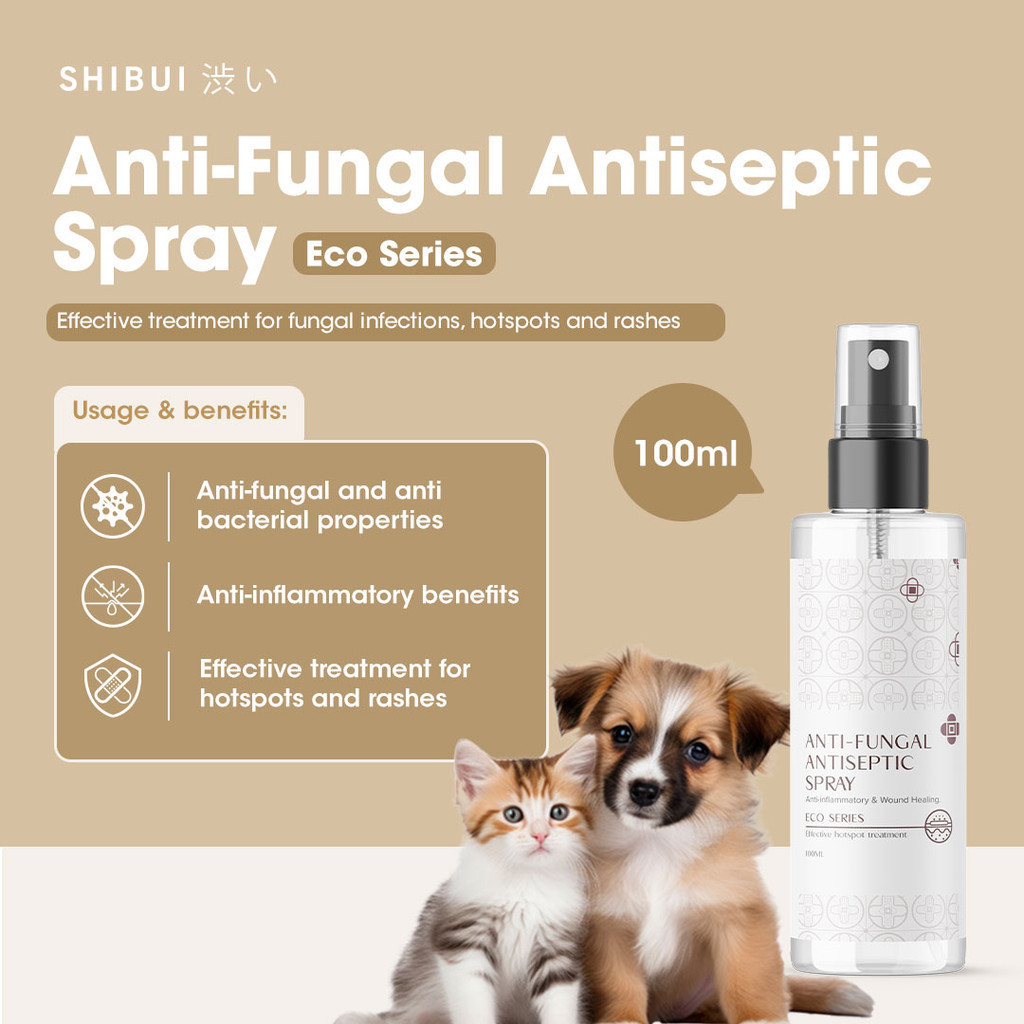 SHIBUI Pet Anti-Fungal Antiseptic Spray 100ML (Eco Series) - Treats ...
