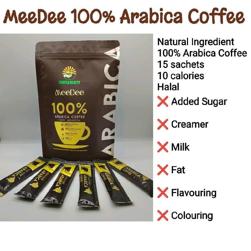 MeeDee Arabica Coffee Premium 100 Sugar Free Natural Dairy Free HALAL ...