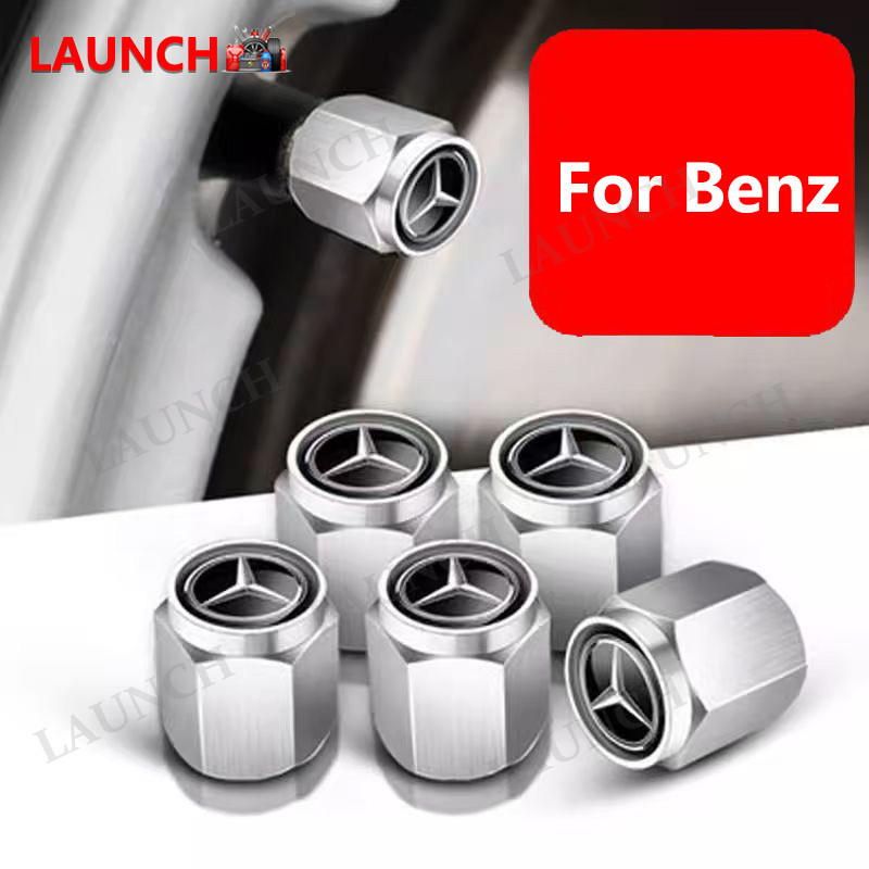 1/4/5pcs Mercedes Benz Logo Aluminium Alloy Styling Tire Valve Cap Anti ...