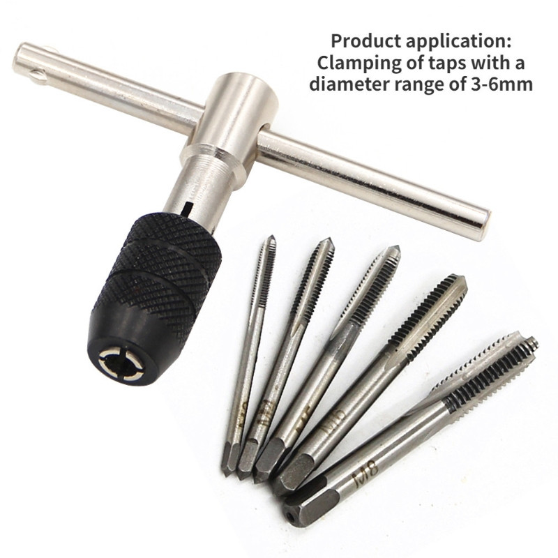 Adjustable ratchet wrench T-shaped 3mm to 6mm manual tapping wrench ...