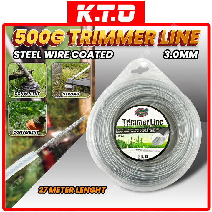 3mm Grass Trimmer Line Nylon Steel Core Coated With Rubber Trimmer ...