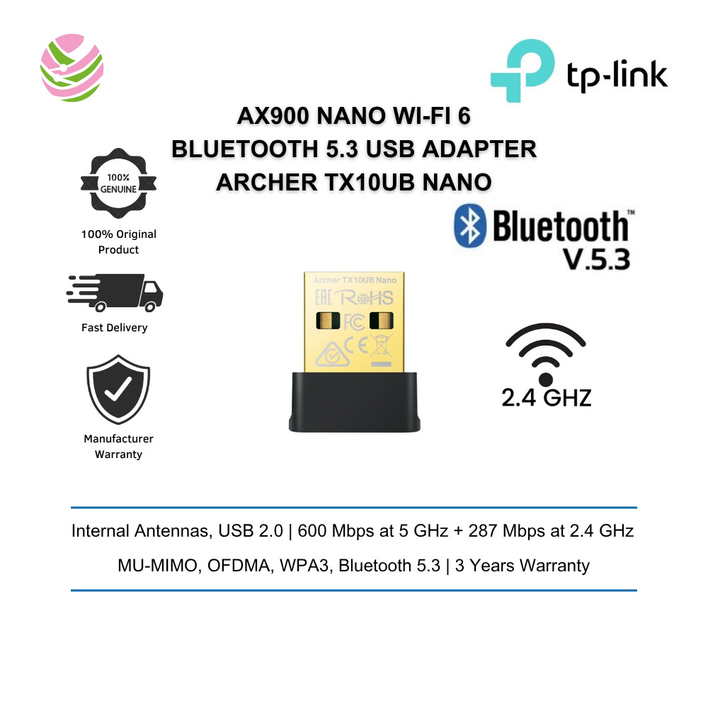 TP-Link Archer TX10UB Nano AX900 Nano Wi-Fi 6 Bluetooth 5.3 USB Adapter ...
