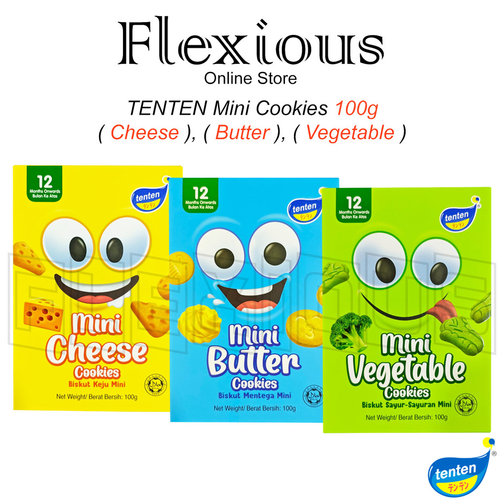 TENTEN Mini Cookies Biskut Keju Mini 100g ( Cheese ), ( Butter ...