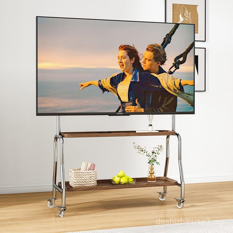 TV Movable Bracket Stainless Steel Floor-standing Bedroom Wheeled Cart ...
