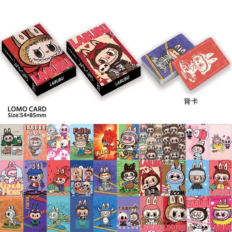 30 LABUBU cards, LABUBU small cards, cartoon animation games 30 LABUBU ...