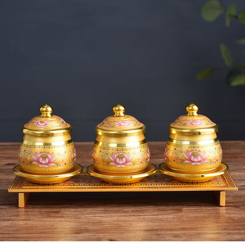 Enamel Buddha cup, water cup in front of the Buddh Enamel Buddha cup ...