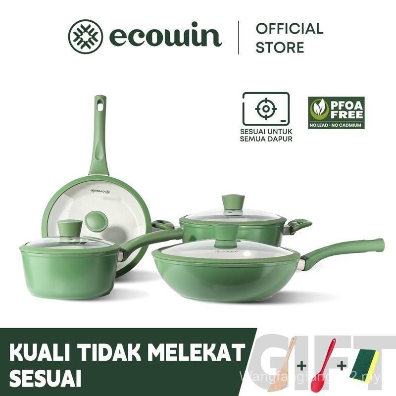 Ecowin Cookware Set periuk non stick Pan Wok Saucepan Frying Pan Soup ...