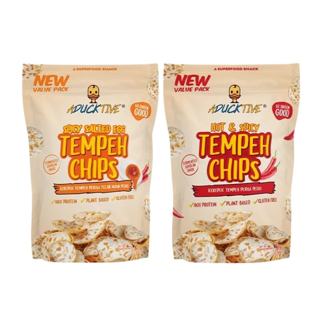 Aducktive Tempeh Chips Spicy Salted Egg Hot & Spicy (70g) Value Pack ...