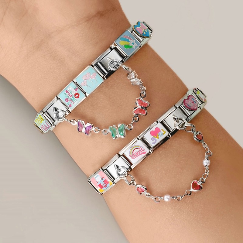 Italian Charm Links For Bracelets Fit 9mm Stainless Steel Bracelet Diy ...