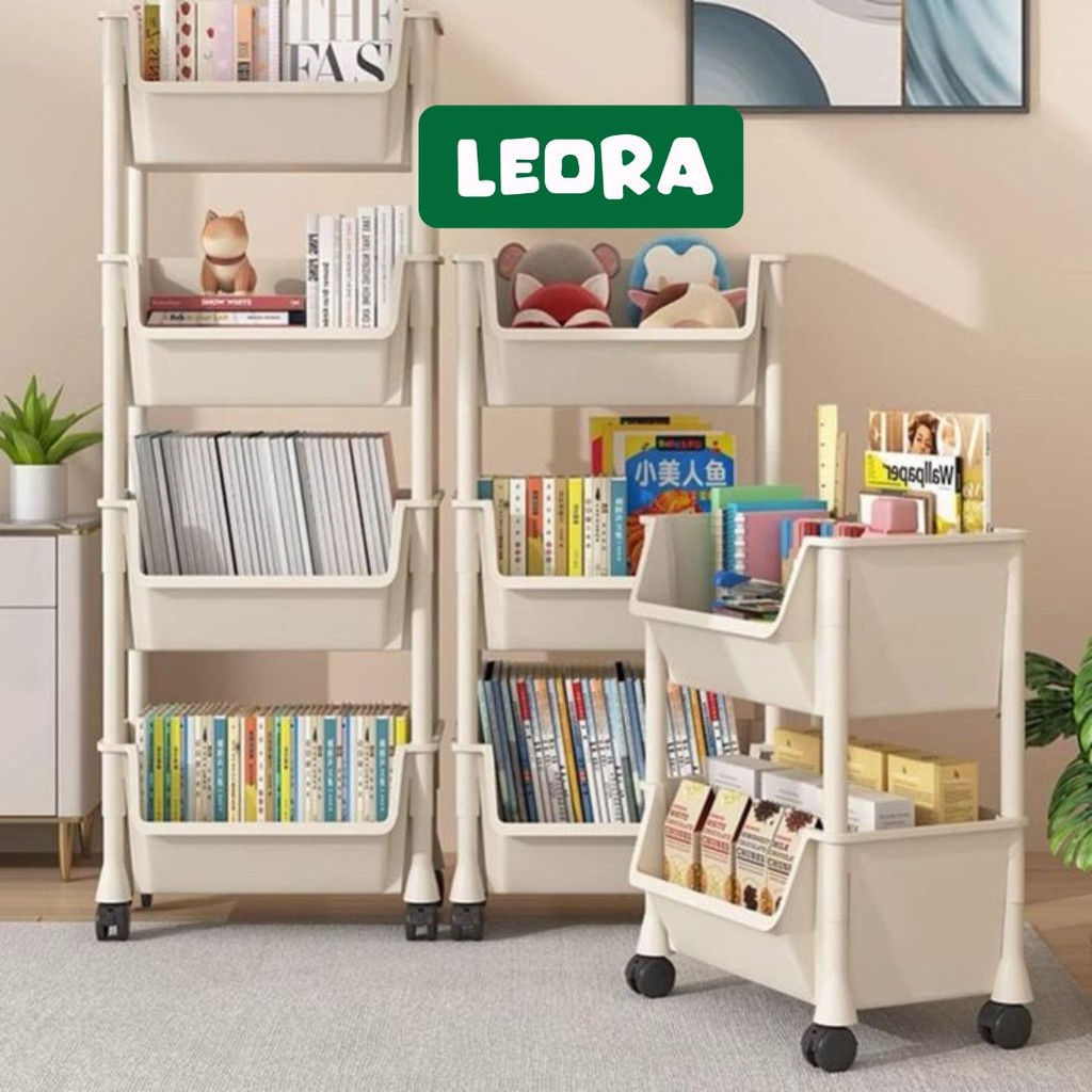 Leora 4 Layer Shelf Inner type with wheels Handle Jumbo Shelf Storage ...