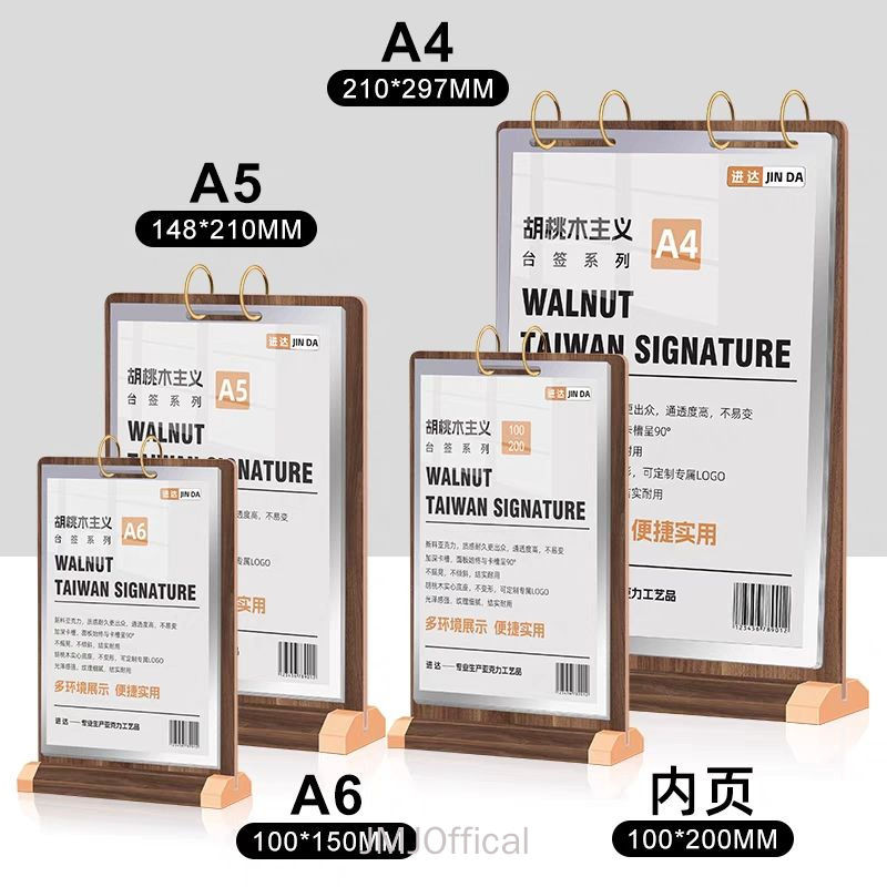 Walnut Flip Table Sign A4/A5/A6 Menu Display Stand for Desktop | Shopee ...