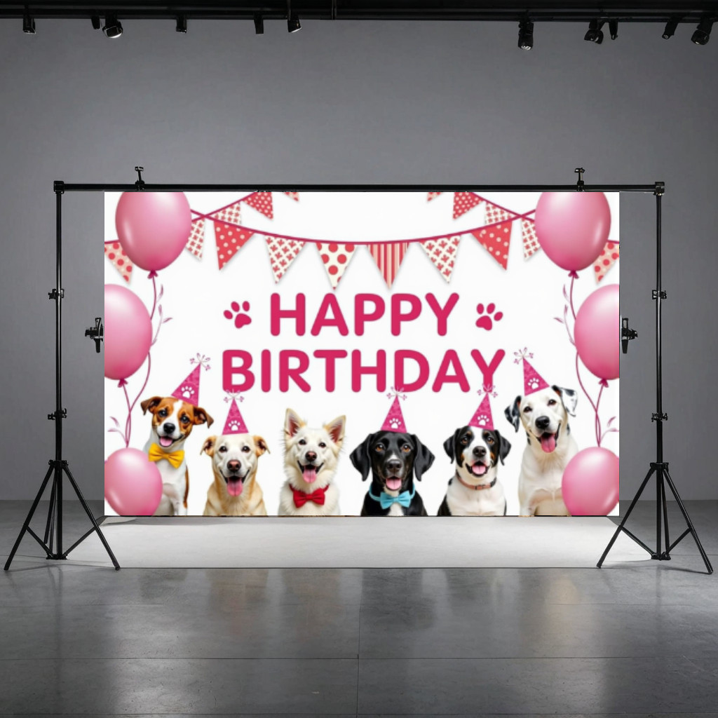 Dog Birthday Backdrop Puppy Banner Decorations for Girls 180*110cm ...