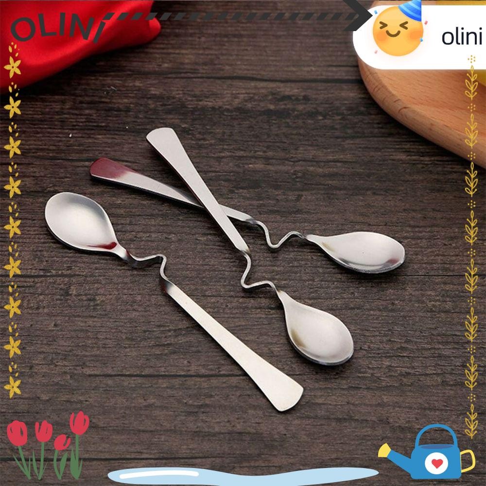 OLINI Teaspoon, Long Handled Stainless Steel Seasoning Ladle, Curved ...