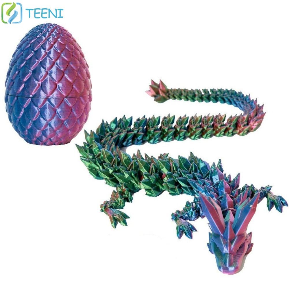 TEENI 3D Printed Crystal Dragon, Dragon Egg All-in-one Molding 3D ...