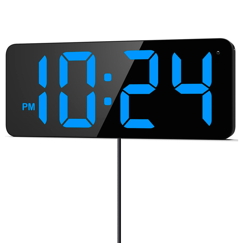 LED Digital Wall Clock with Large Display, Big Digits, Auto-Brightness ...