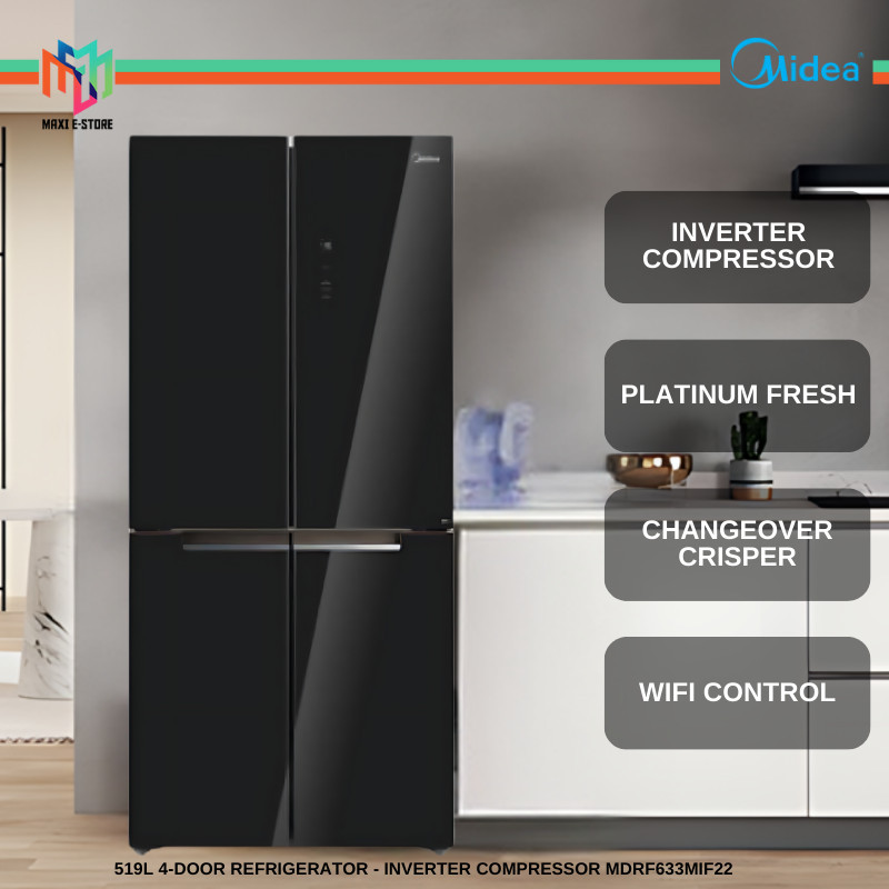 Midea MDRF633MIF22 4 Door Refrigerator 519 Litre Capacity Inverter ...