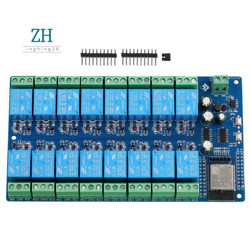 16 Channel Relay Module DC5-12V Power Supply ESP32 Development Board ...