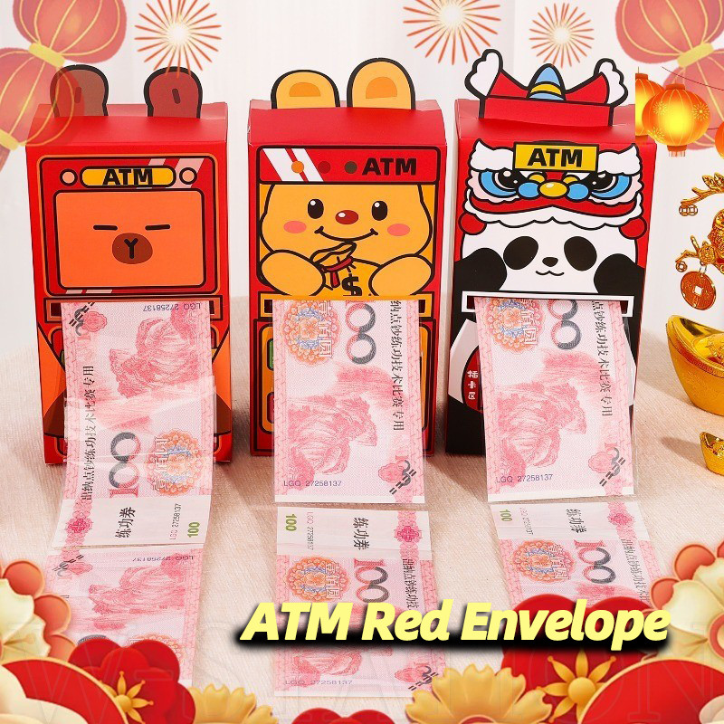 Fun ATM Cash Contractor Red Envelope Capybara Red Packets 2025 CNY New Year Cartoon Pull-out ...