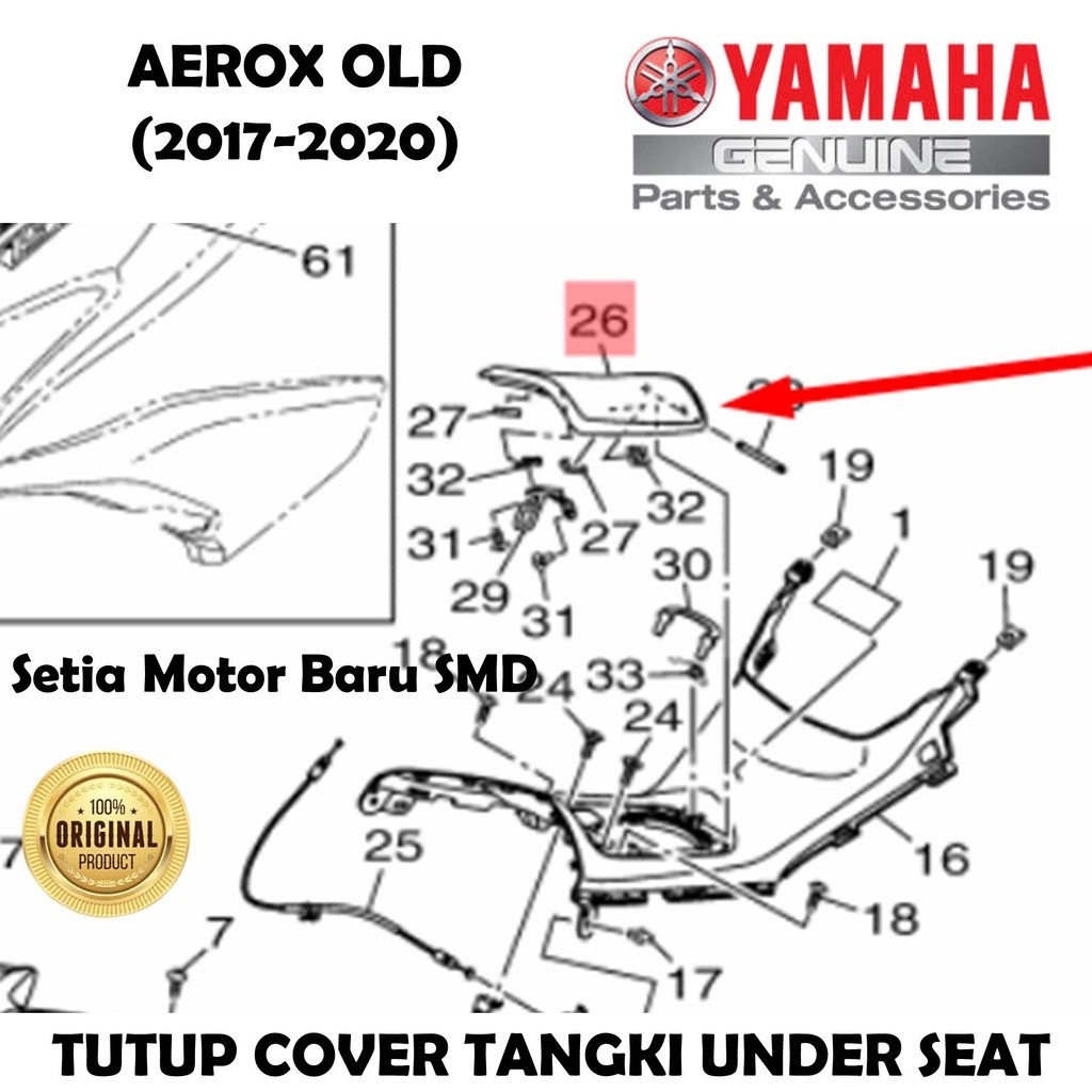 Original Yamaha 2017-2020 Old Aerox Tank Cover | Shopee Malaysia