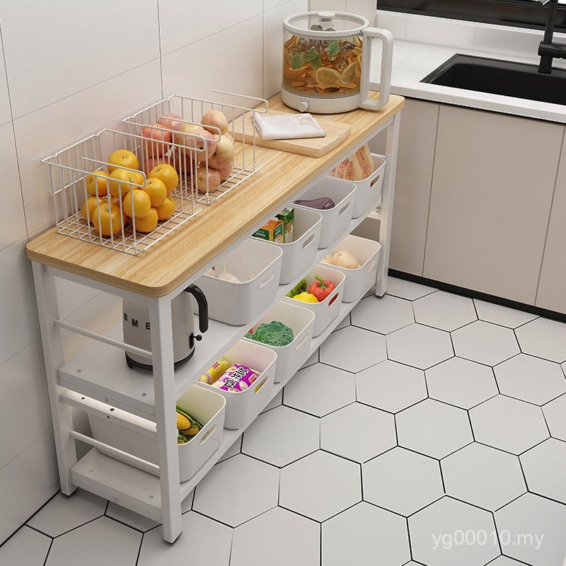 Kitchen Shelf Floor-standing Multifunctional Vegetable Cutting Table ...