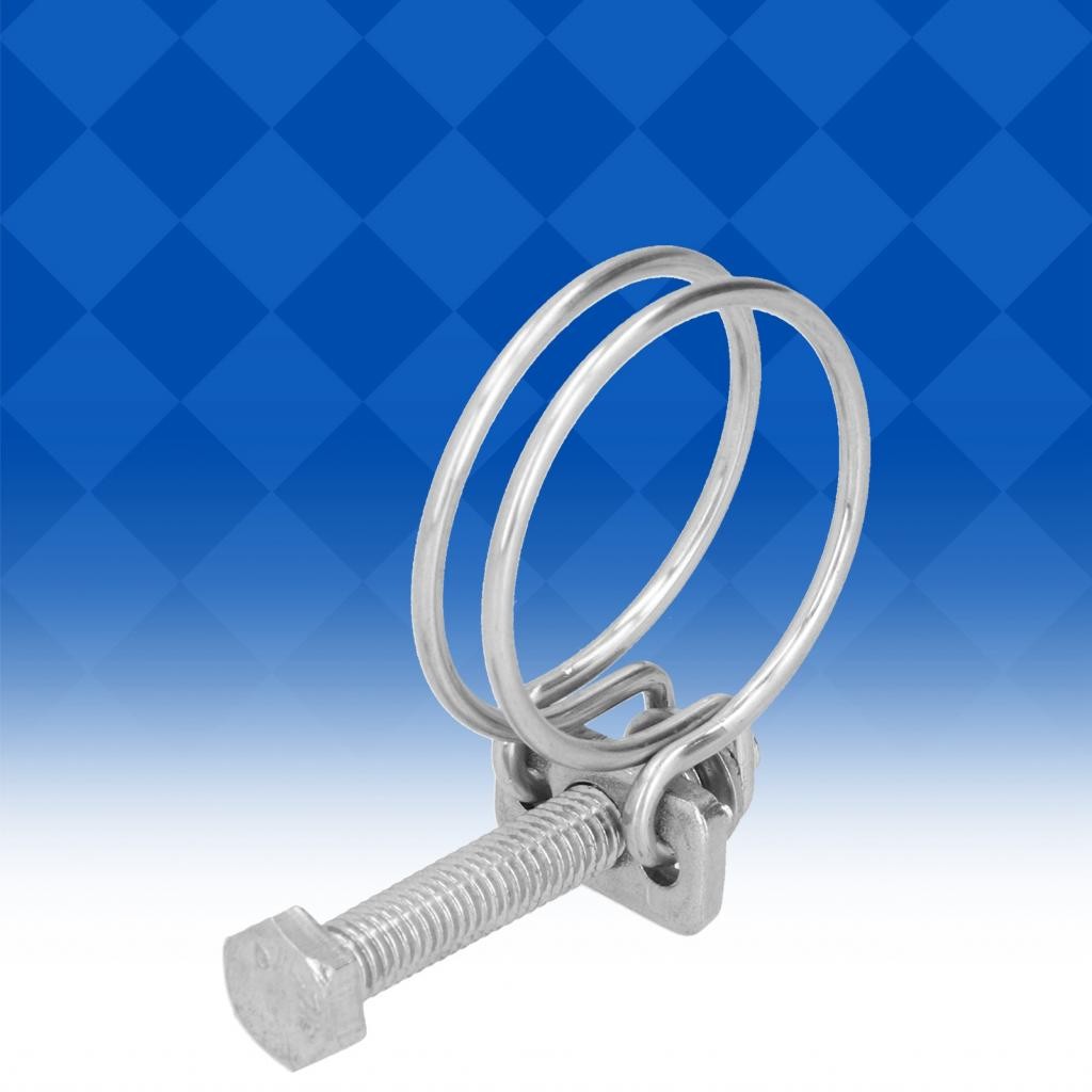 Sinhopsa 20 x Steel Double Wire Hose Clamps Anti Corrosion Adjustable ...