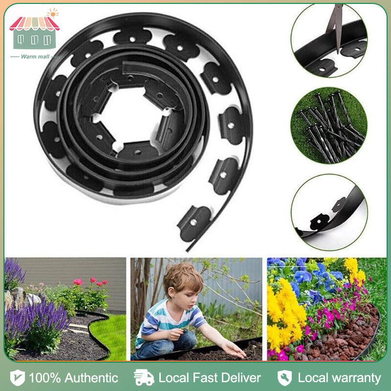 10m Lawn Greening Isolation Belt Garden Landscape Edging Kit Plastic ...