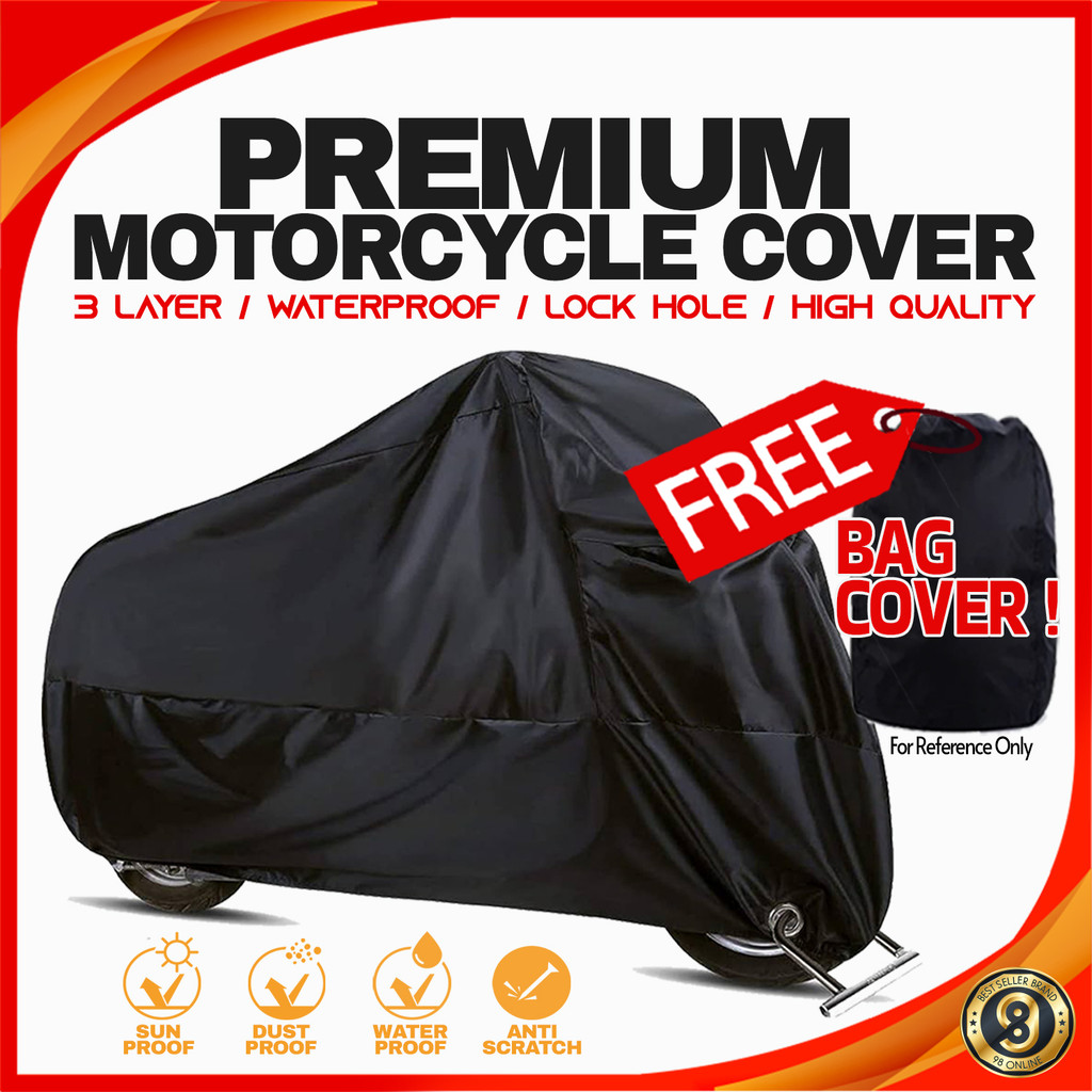 L/XL Waterproof Motorcycle Motor Bike Scooter Moto Cover Package Rain ...