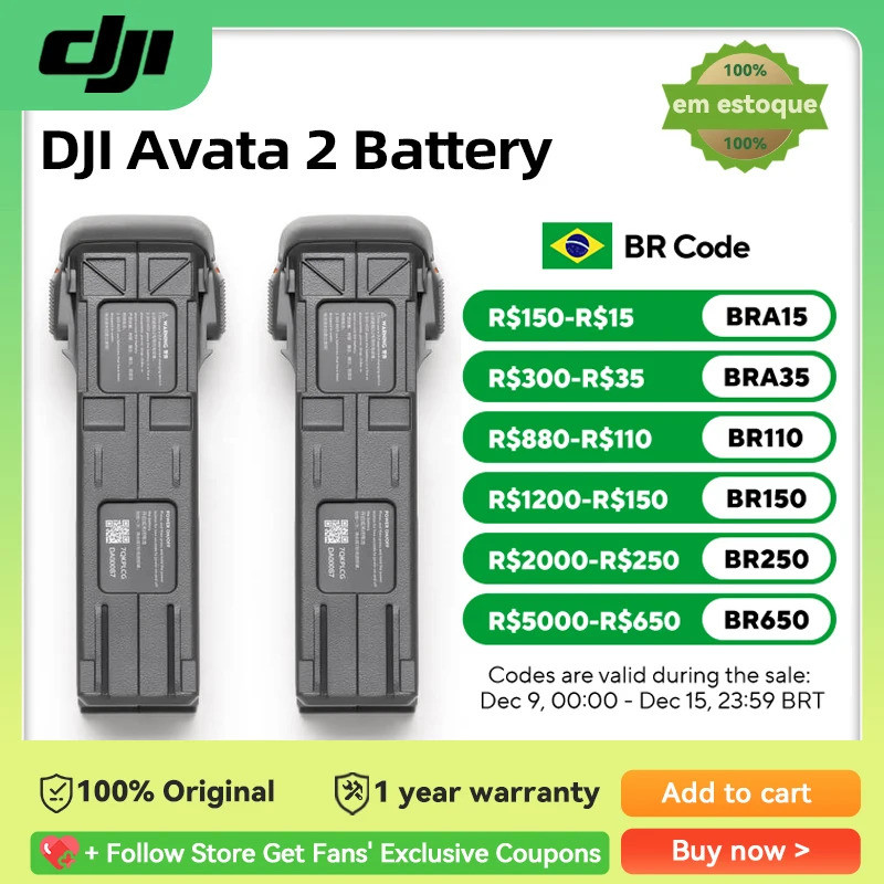 DJI Avata 2 Intelligent Flight Battery 2150 mAh 145 g 23-min flight ...