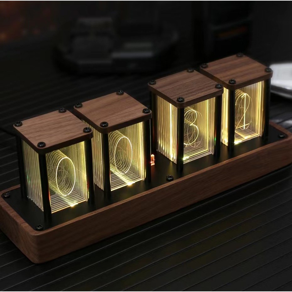 Alarm Clock Desktop Clock Artificial Light Tube Clock Assembly-Free ...