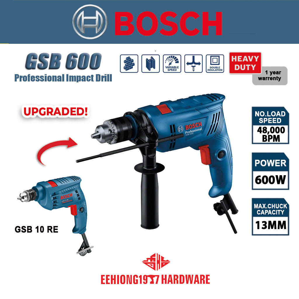 BOSCH GSB 600 GSB600 Impact Drill Hand Drill Drilling Machine Upgraded ...