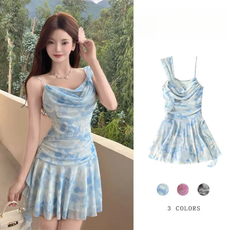 Streamer One-Piece Slightly Fat Cover Belly Slimmer Look Hot Spring ...