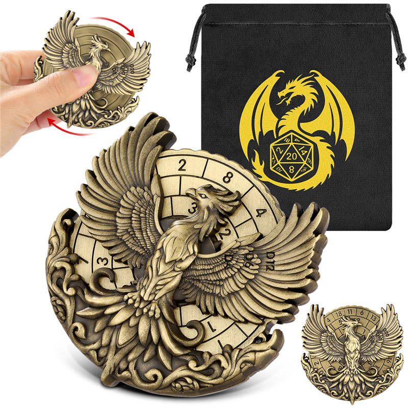 Creative Phoenix Shape DND Dice Roulette 7-in-1 Spinning Dice RPG Table ...