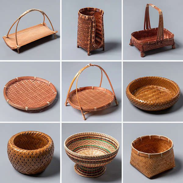 Bakul retro anyaman buluh, bakul tangan, piring dim sket, bakul ...