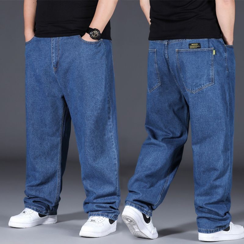 Summer Thin Jeans Men Loose Straight Plus Fat Plus Size Fat Guy Fat Guy ...