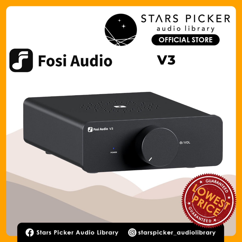 Fosi Audio V3 300Wx2 2.0 Channel Hi-Fi Stereo Audio Amplifier with ...