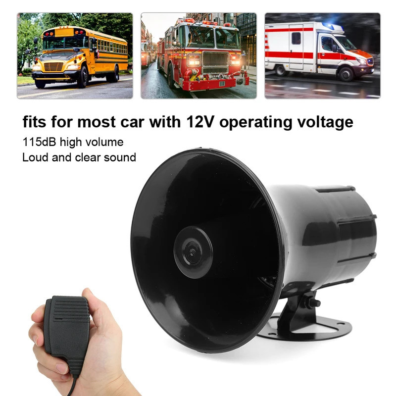 ZK40 Universal Car Alarm Horn Warning Siren 3‑Tone Sound Auto Megaphone ...