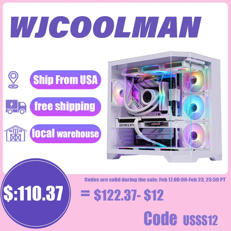 WJCOOLMAN Dreamer Plus White Panoramic Version 2Side Transparent Glass ...