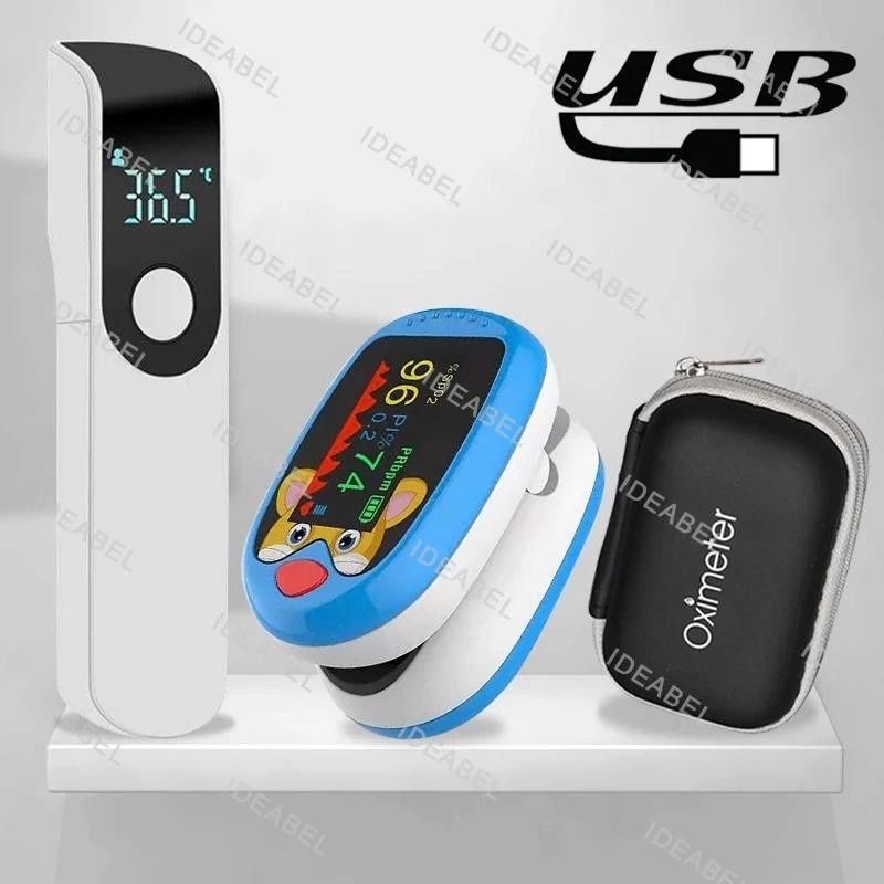 USB Pediatric Oximeter Finger Blood Oxygen Monitor for Children Pulse ...