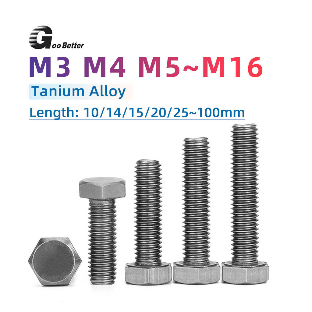 TC4 Titanium Bolts M3 M4 M5 M6 M8 M10 M12 M14 M16 External Hex Head ...