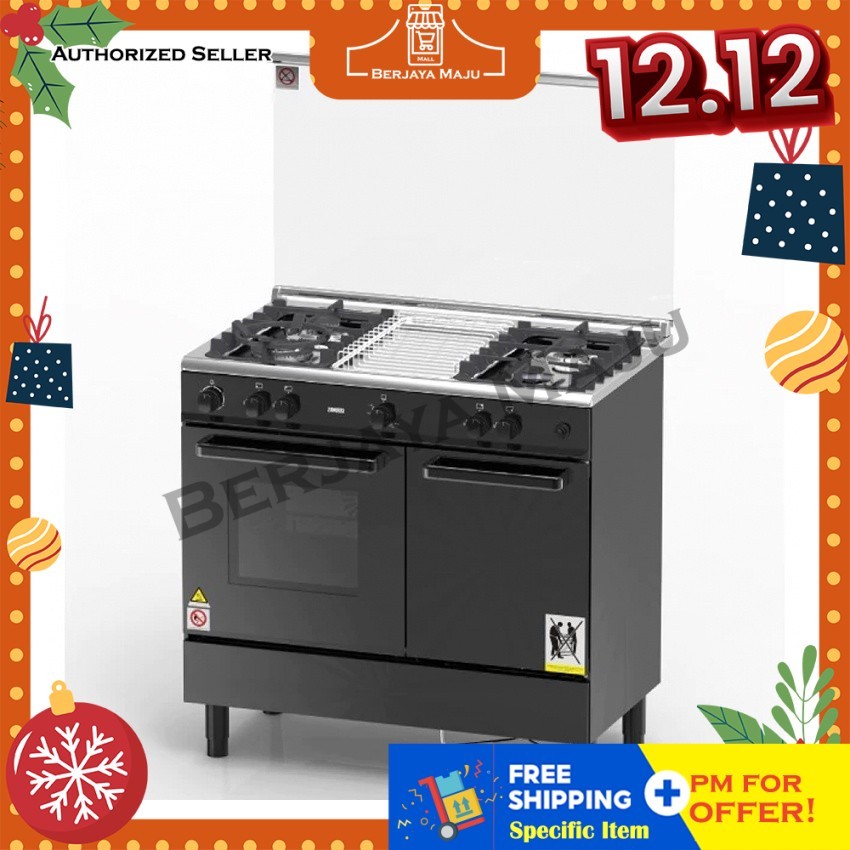 Zanussi 4 Burner 62L Free Standing Gas Cooker With Gas Oven ZCG940K ...