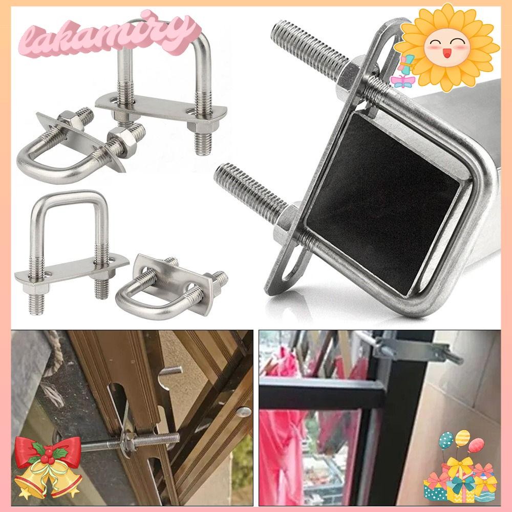 LAKAMIRY 2Sets Square Clamp, Screw Right Angle U-bolt Pipe U-clamp ...